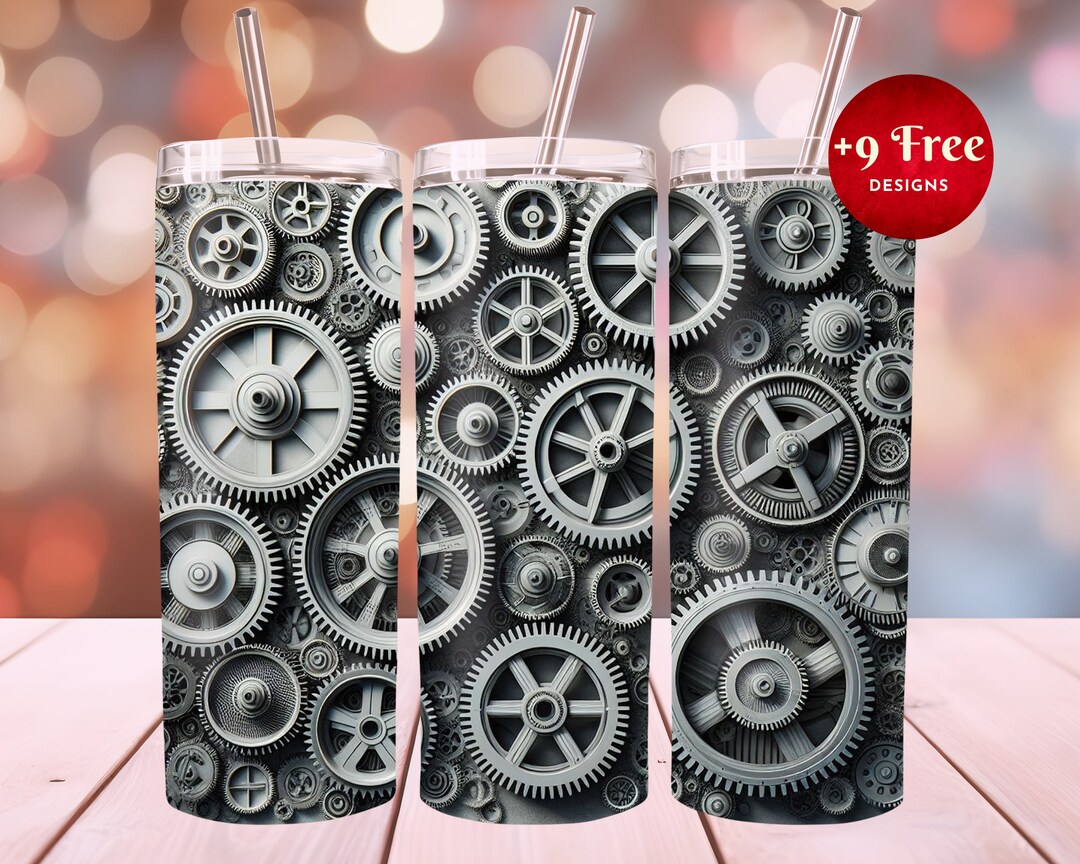 3D Machine Wheels 20 Oz Skinny Tumbler,sublimation Design, Machine ...