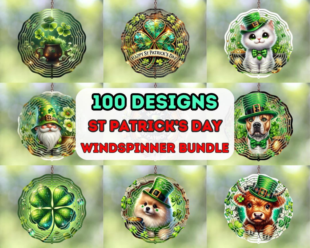 St Patrick's Day Wind Spinner Bundle Sublimation Design,st Patty ...
