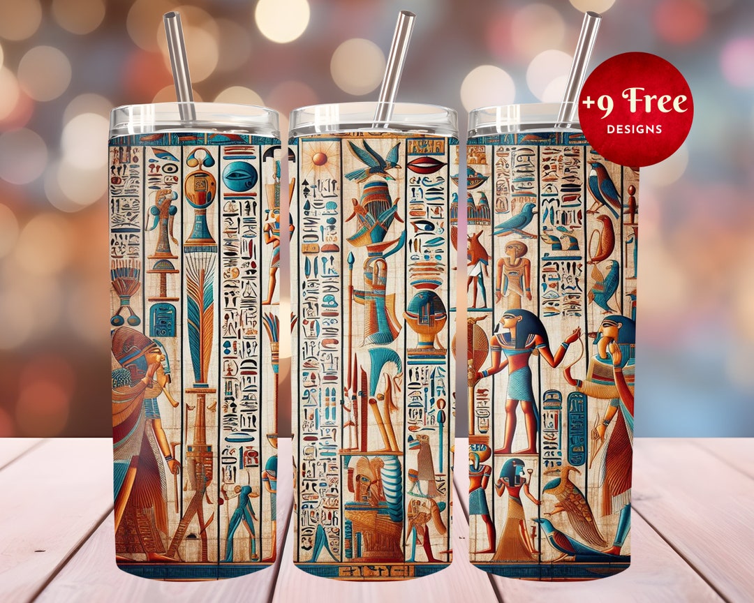 3D Antique Egyptian Symbols 20 Oz Skinny Tumbler,sublimation Design ...