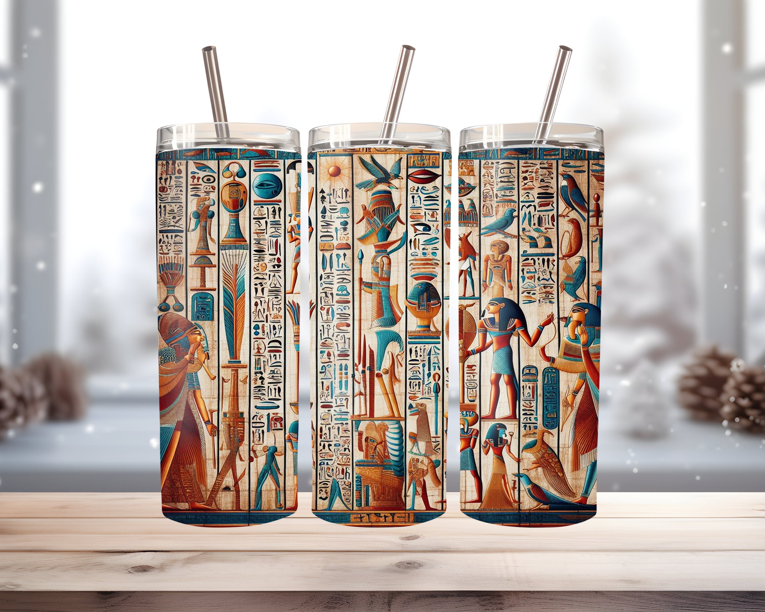 3D Antique Egyptian Symbols 20 Oz Skinny Tumbler,sublimation Design ...