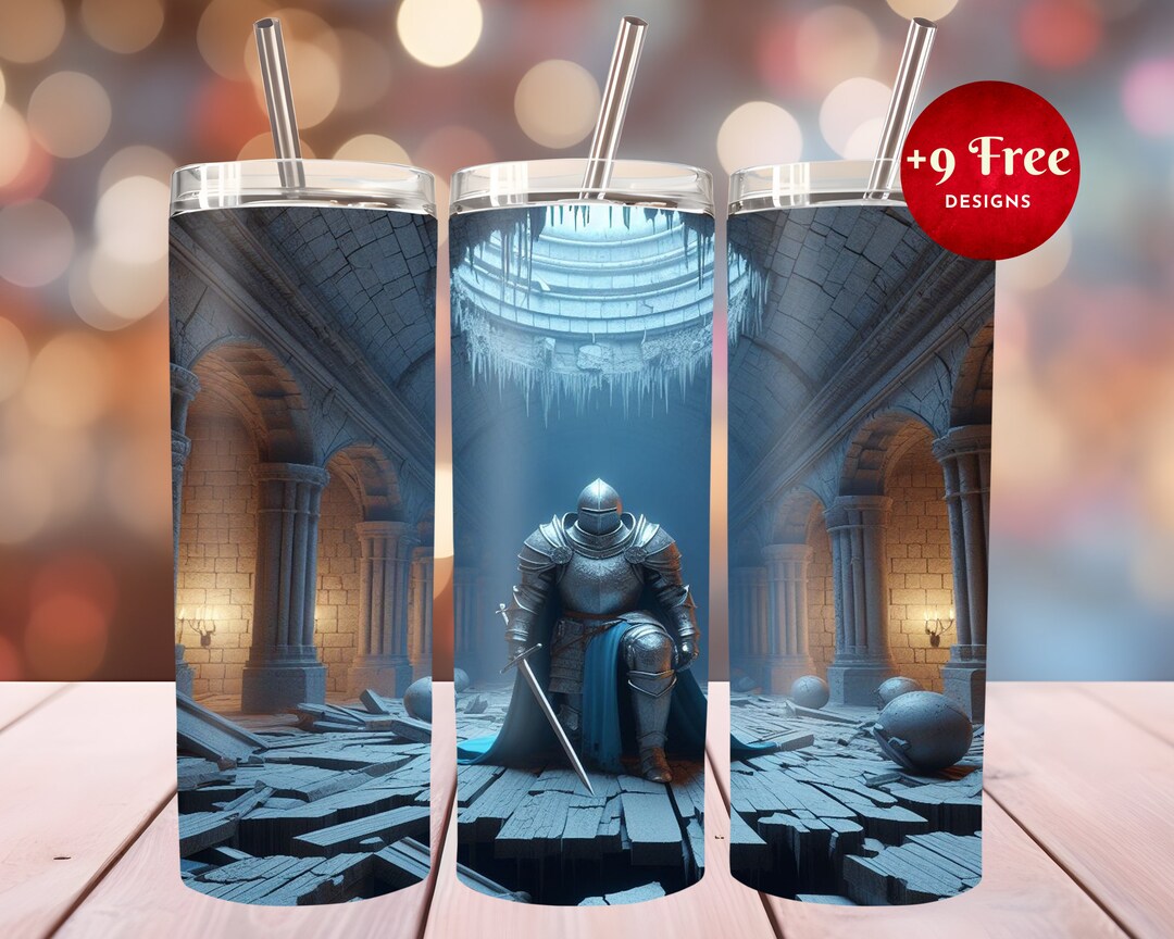 3D Kneeling Medieval Knight 20 Oz Skinny Tumbler,sublimation Design ...