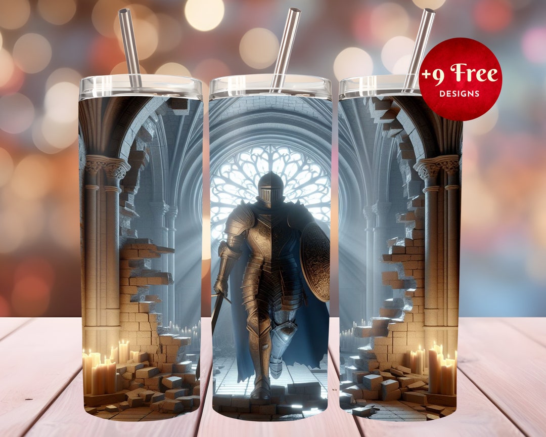 3D Medieval Knight 20 Oz Skinny Tumbler,sublimation Design, Tumbler ...
