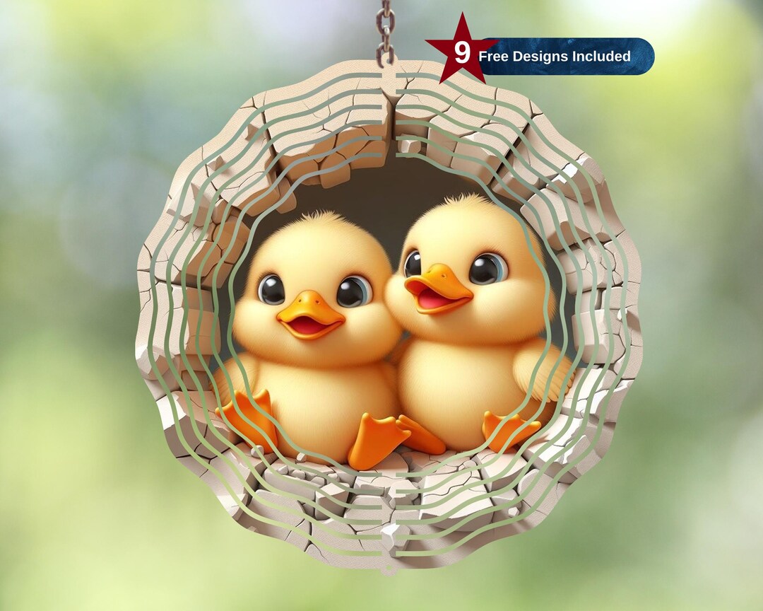 3D Cute Ducks Wind Spinner Sublimation Design,duck Wind Spinner ...