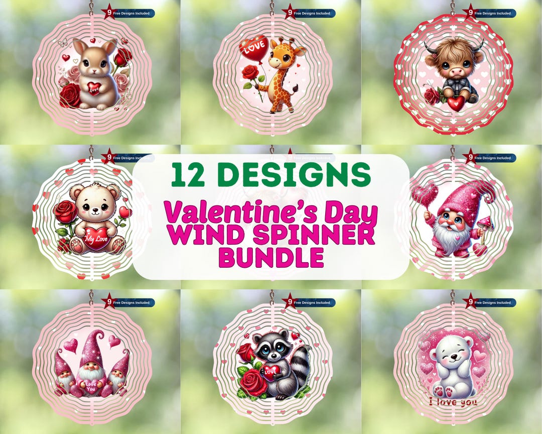 Valentine's Day Wind Spinner Bundle Sublimation Design,valentine's ...