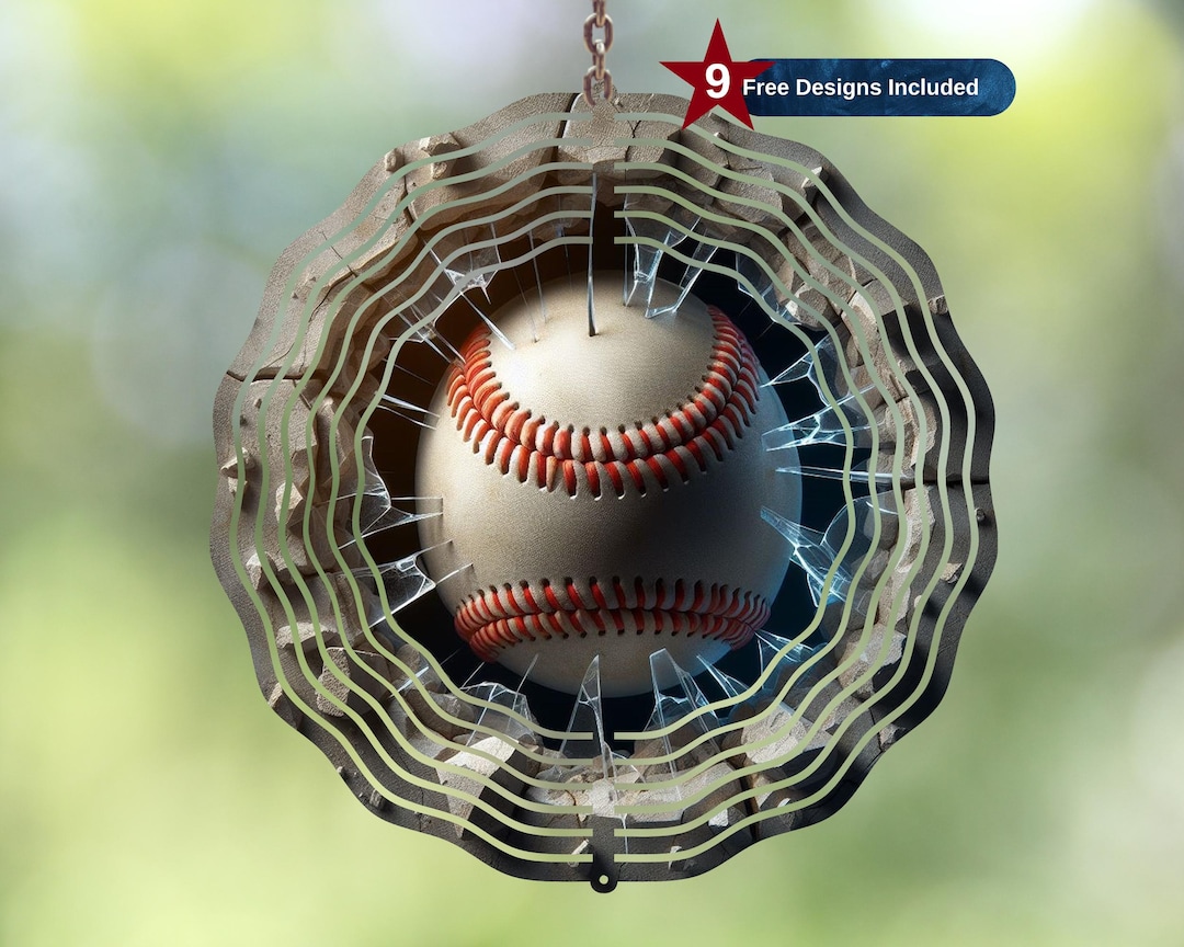 3D Baseball Ball Wind Spinner Sublimation Design,baseball Wind Spinner ...