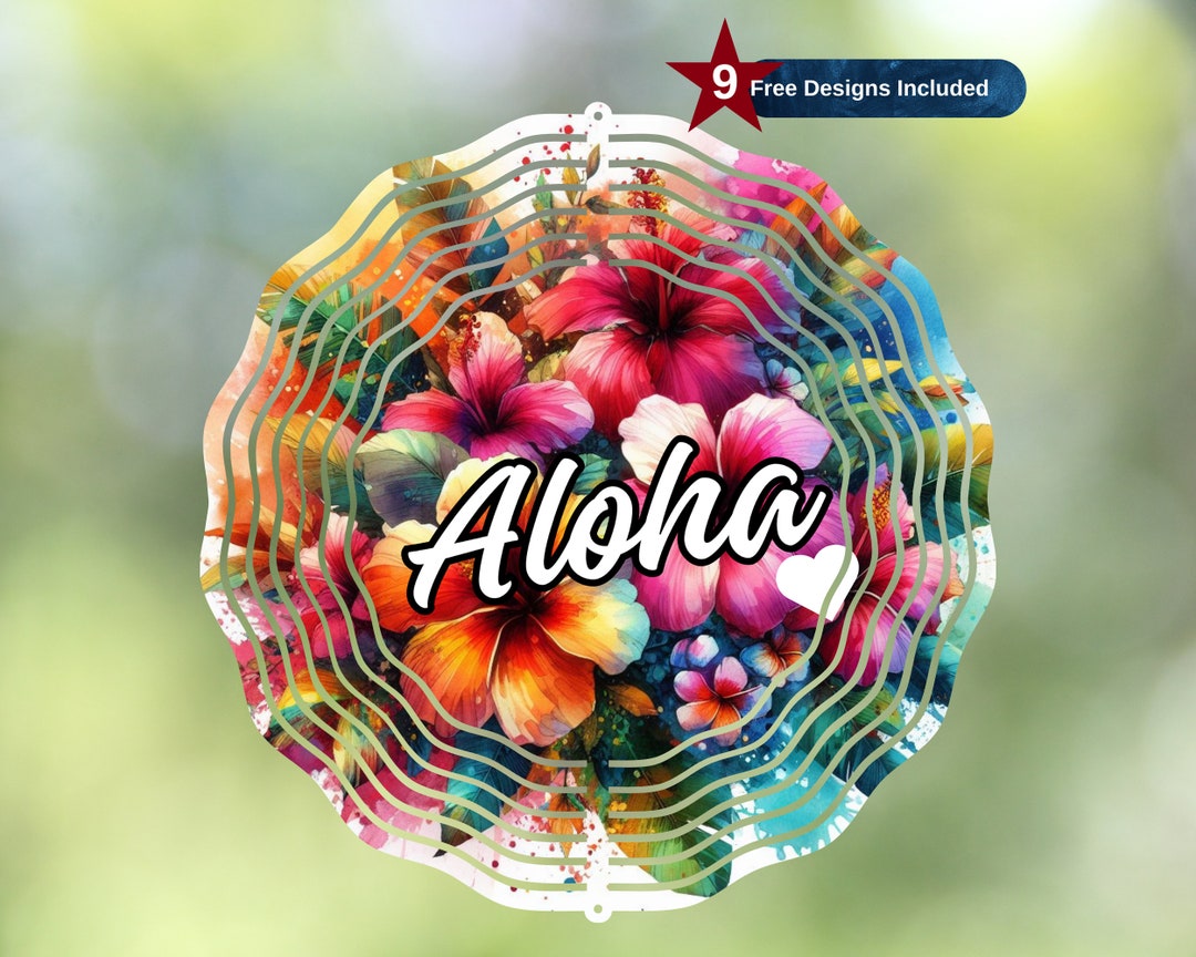 Hawaiian Flowers Aloha Wind Spinner Sublimation Design,summer Wind ...