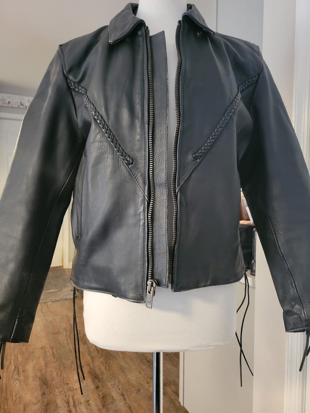 Vintage Black German Leather Motorcycle Jacket. - Etsy