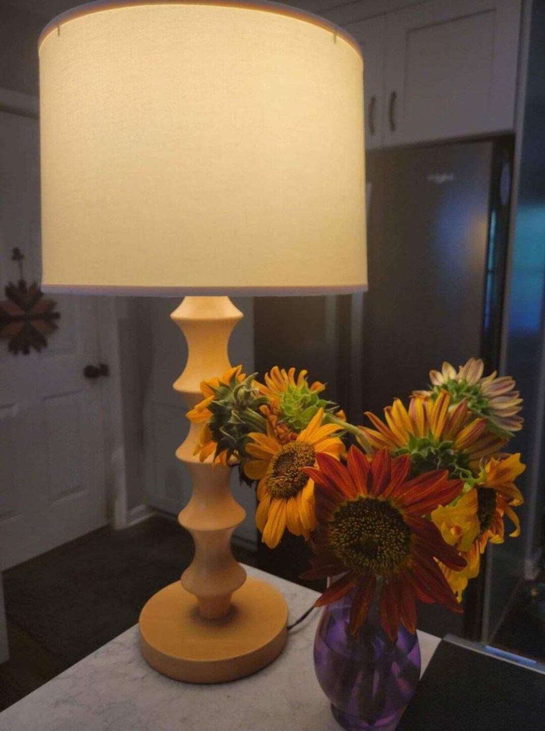 MCM Wooden Spindle Lamp - Etsy