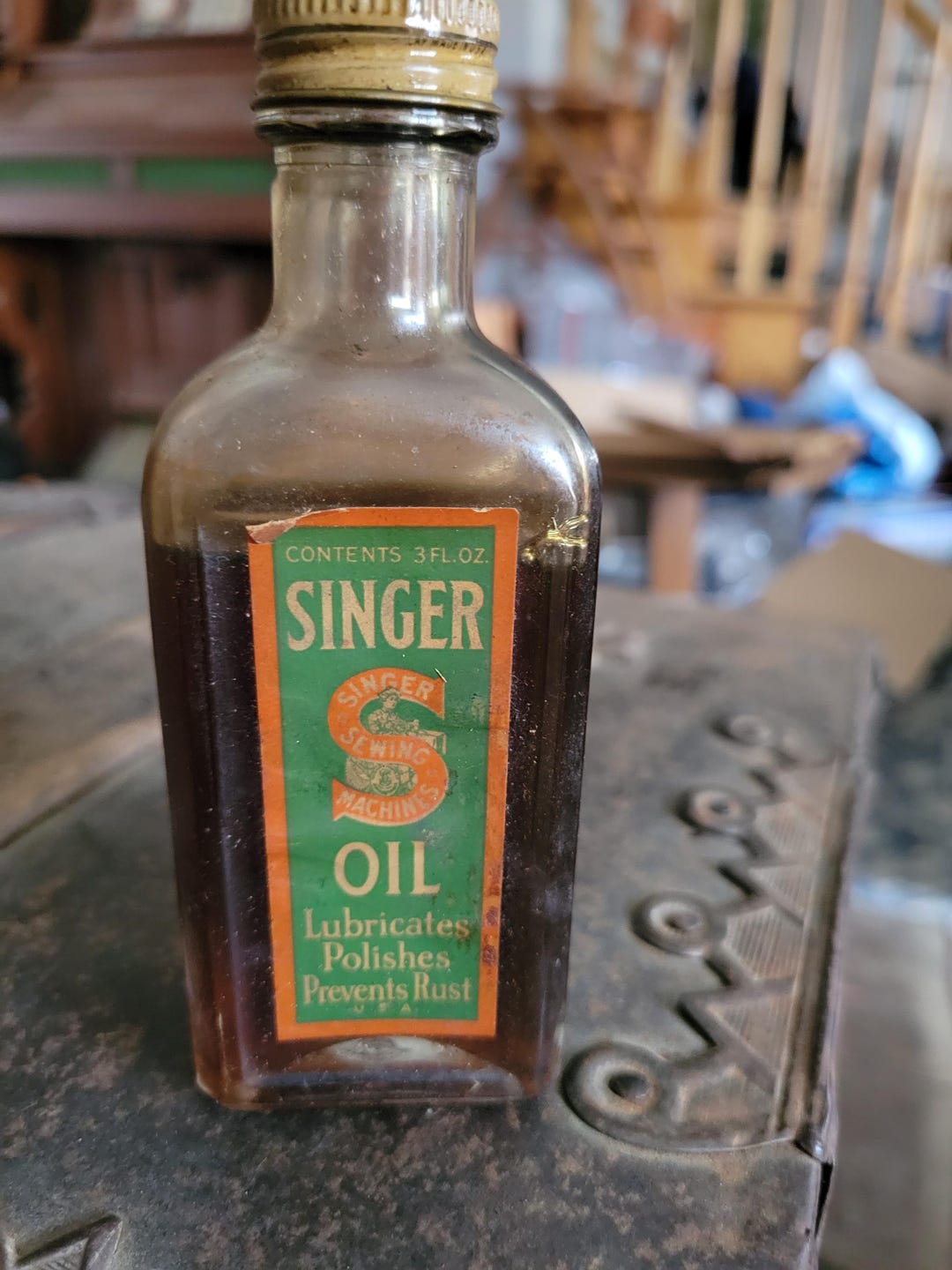 Vintage Singer Sewing Machine Oil in Glass Bottle With Twist on Lid. - Etsy