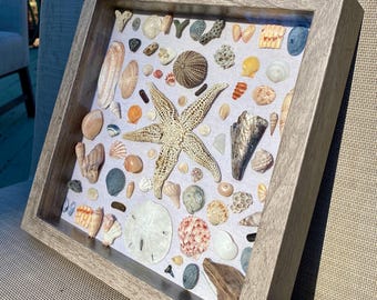 Starfish Shadow Box Shell Art - Etsy