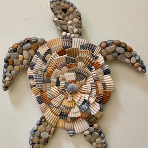 Shell and Stone Sea Turtle Wall Hanging - Etsy