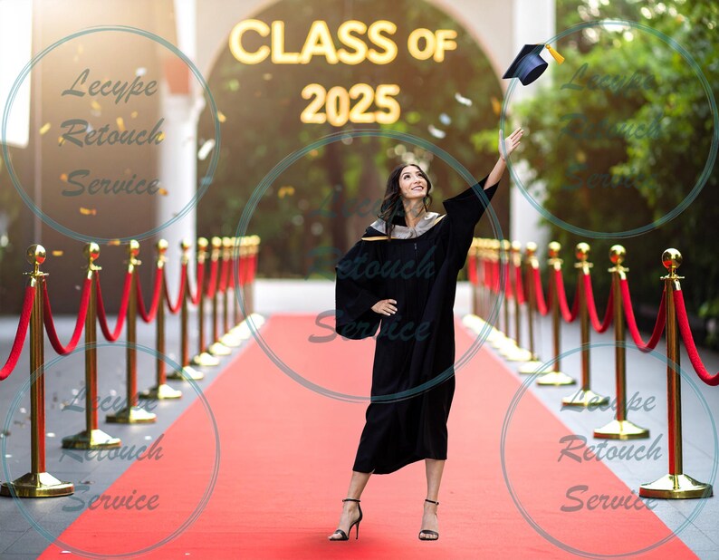 Class of 2025 Graduation Backdrop: Red Carpet Digital Background (5 JPG ...