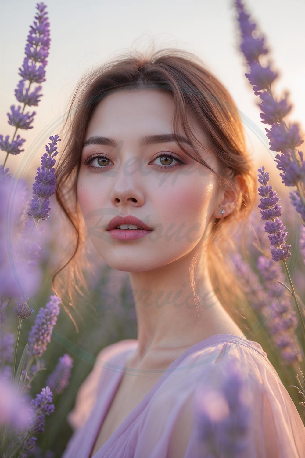 Scenic Lavender Field Backdrop for Portraits - Digital Photo Backdrop ...