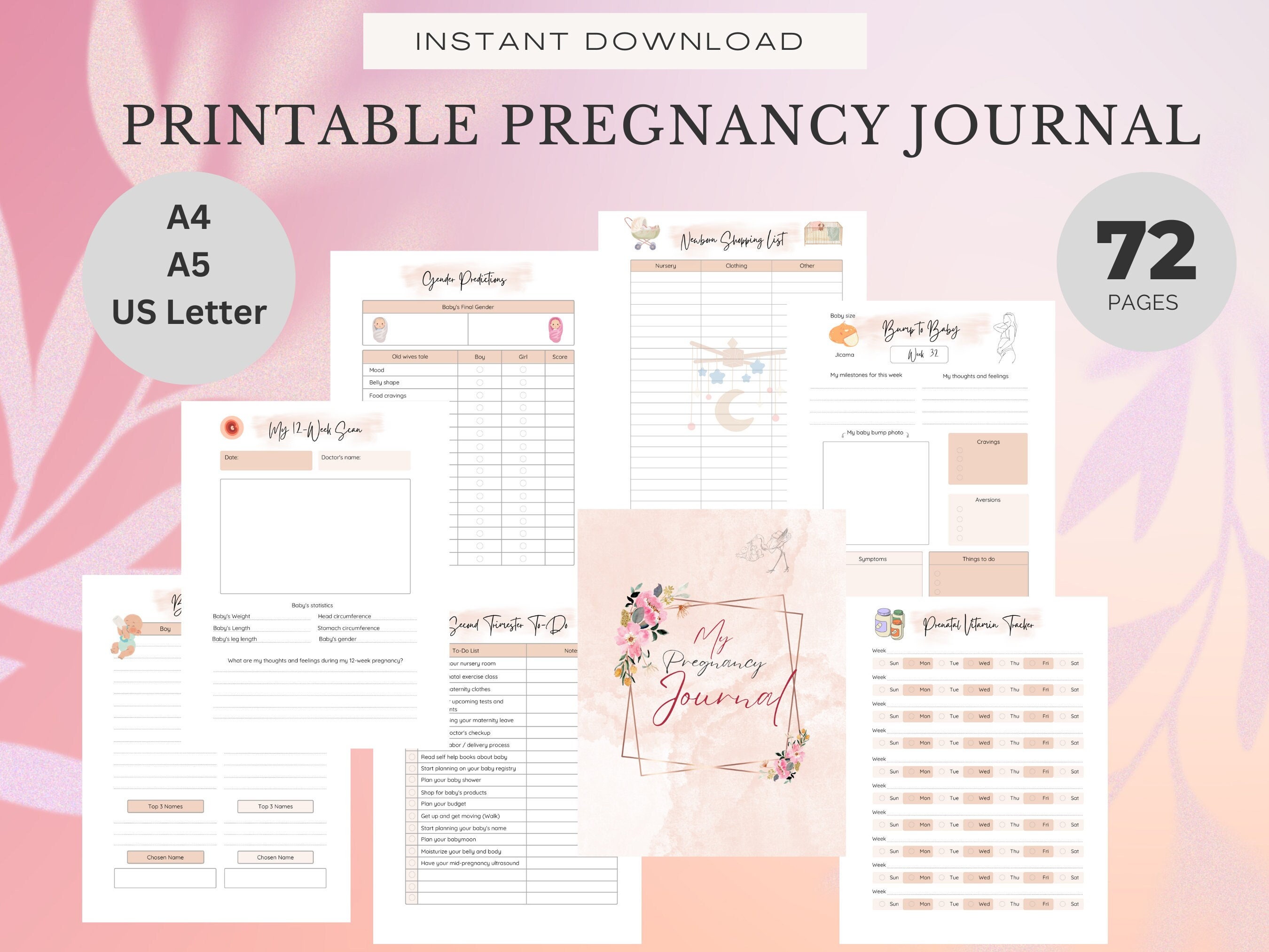 Printable Pregnancy Planner, My Pregnancy Journal, Pregnancy Memory ...