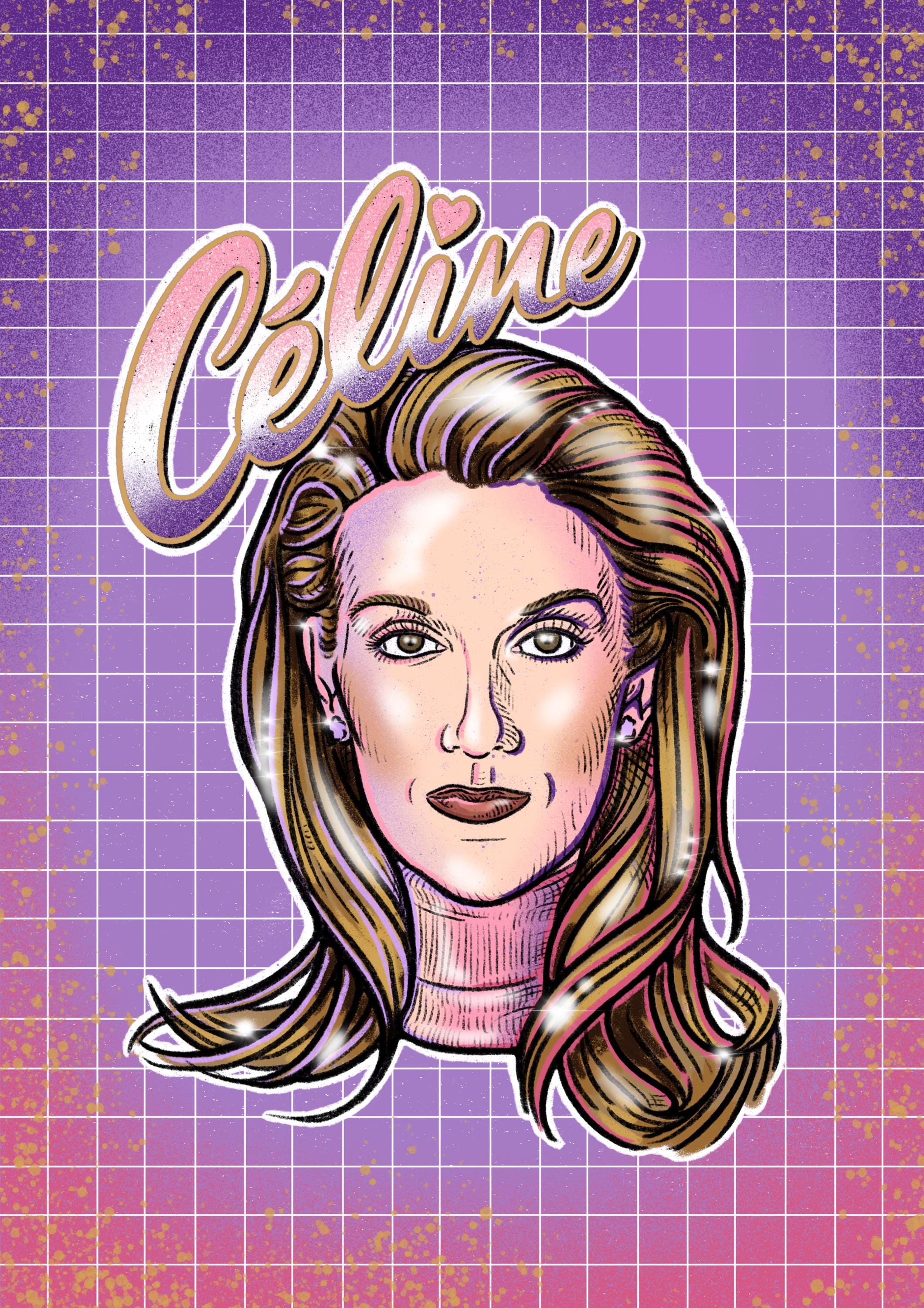 Céline Dion Art Print L A5 A4 A3 L Illustration Portrait - Etsy