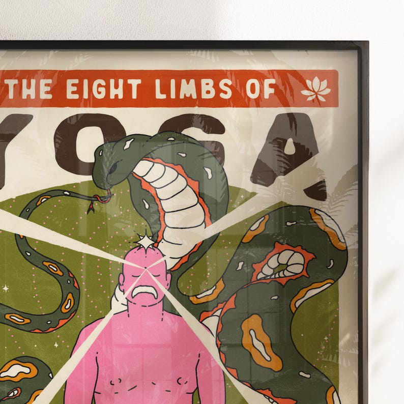 The Eight Limbs of Yoga Poster. the Yoga Sutras of Patanjali Print ...