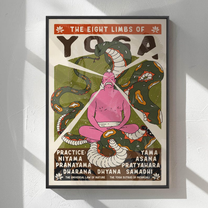 The Eight Limbs of Yoga Poster. the Yoga Sutras of Patanjali Print ...