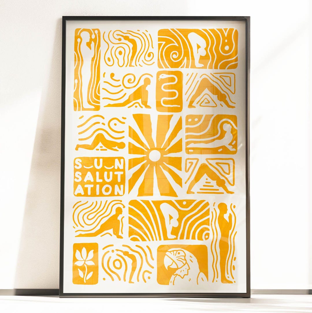 Sun Salutation Poster: A Powerful Tribute to Solar Vitalization. Yoga ...