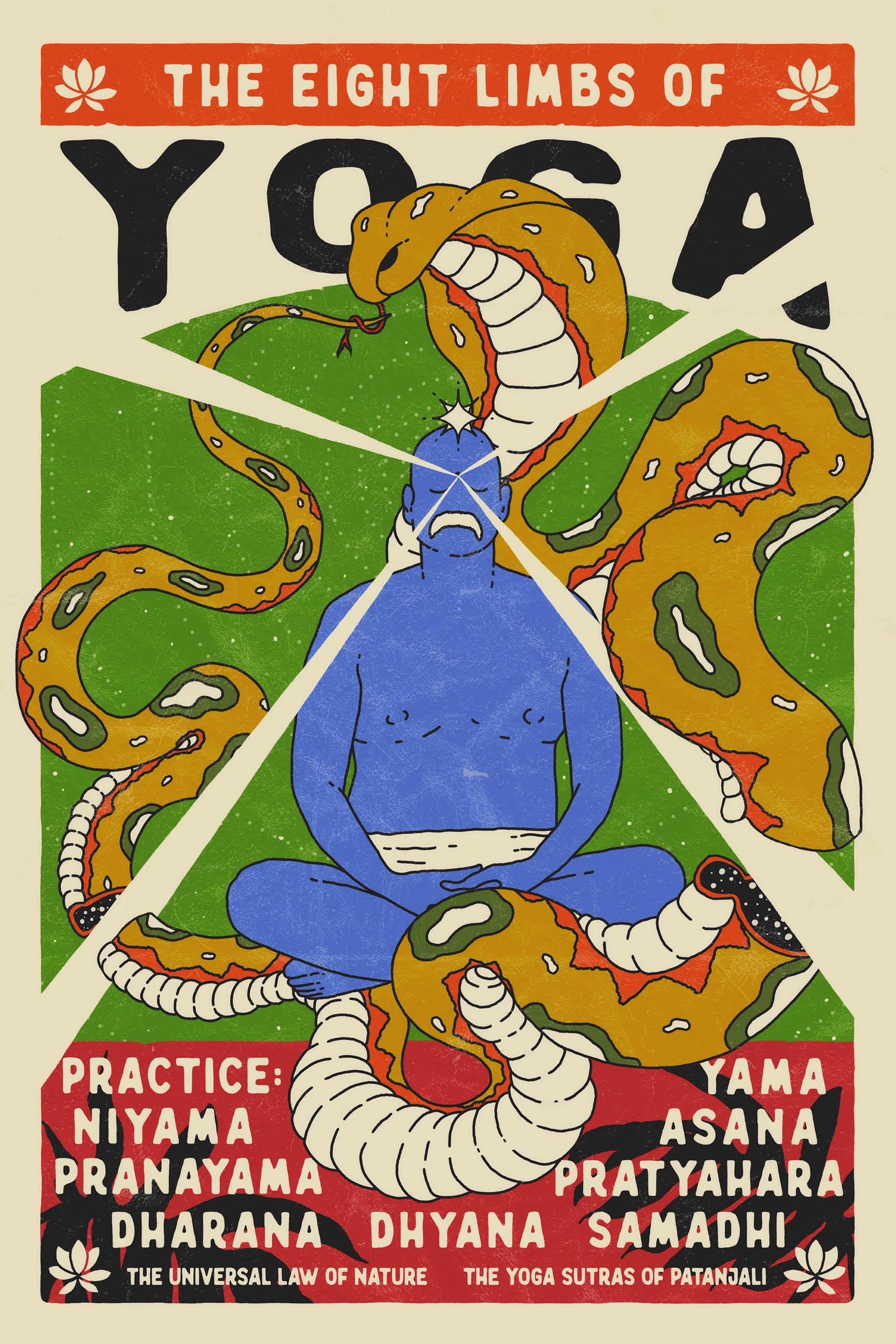 The Eight Limbs of Yoga Poster. the Yoga Sutras of Patanjali Print ...