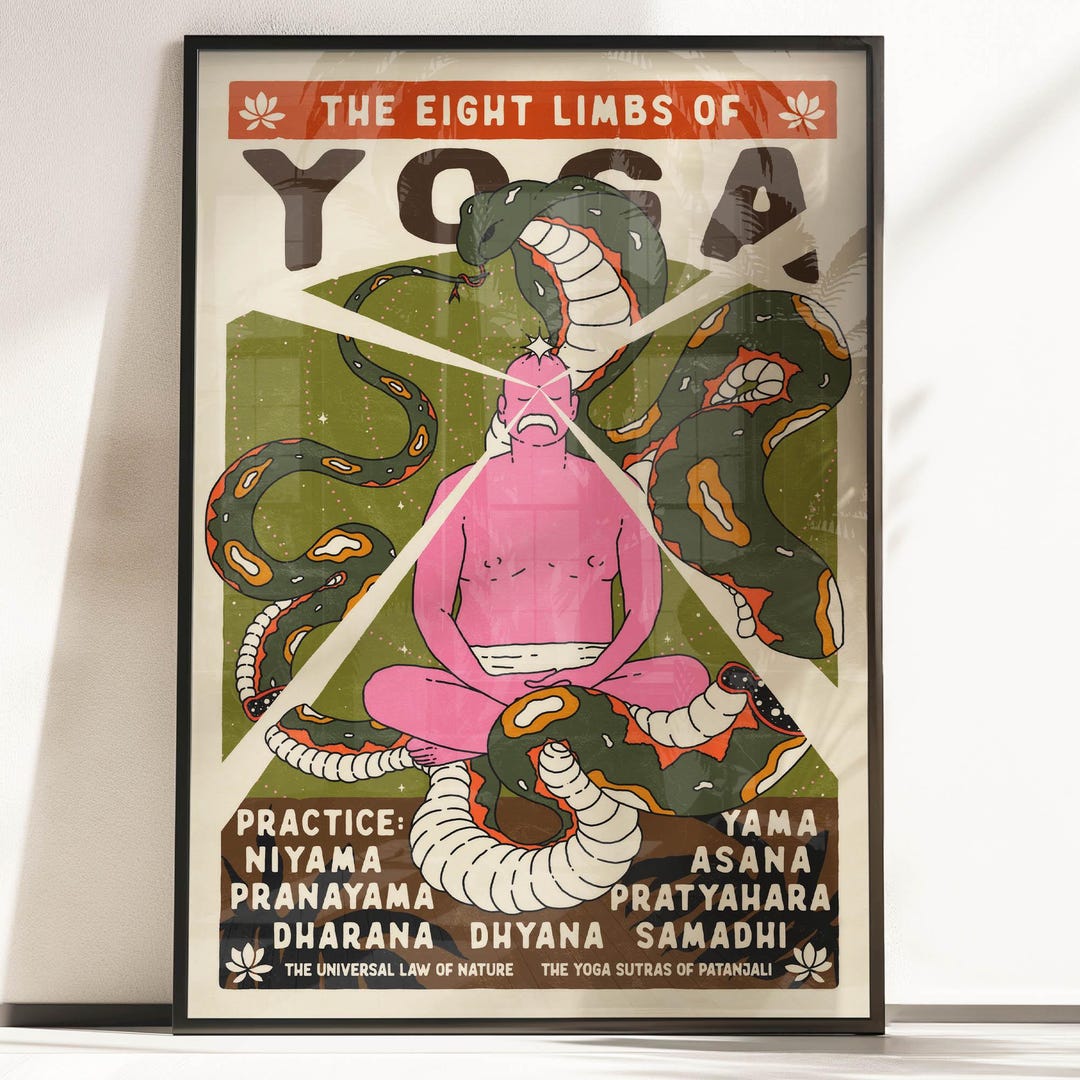 The Eight Limbs of Yoga Poster. the Yoga Sutras of Patanjali Print ...