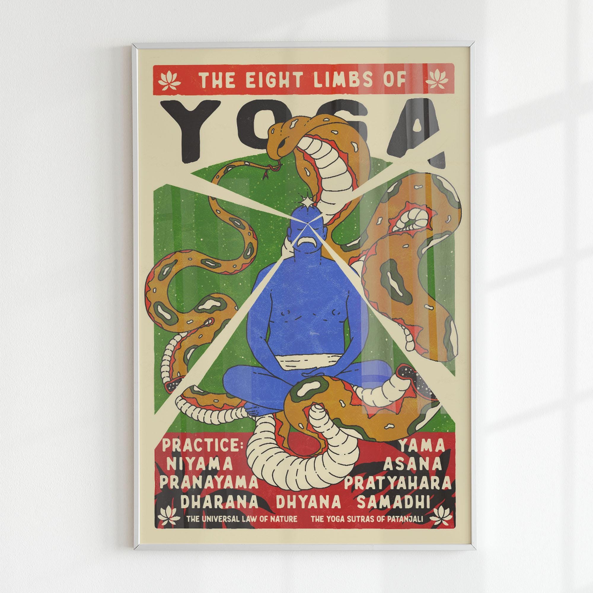 The Eight Limbs of Yoga Poster. the Yoga Sutras of Patanjali Print ...