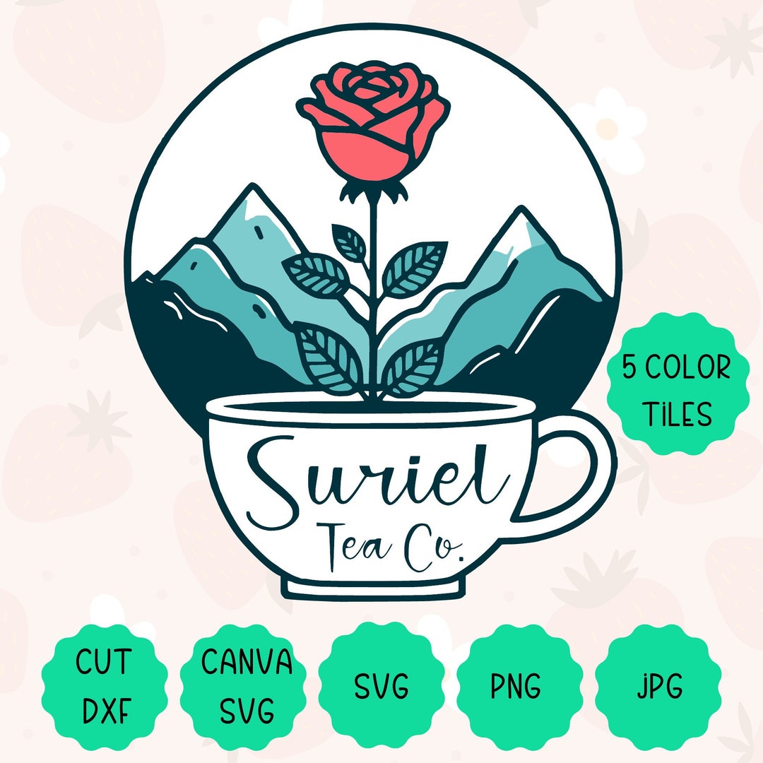 Suriel Tea Co Graphic Gift for Bookworms, Fantasy Readers Gift Rose ...