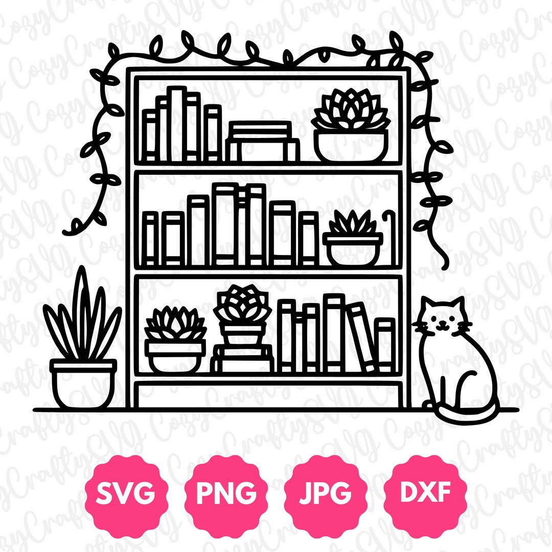 Plant Bookshelf Graphic | Gift for Plant Lovers, Bookworm Gift | Trendy ...