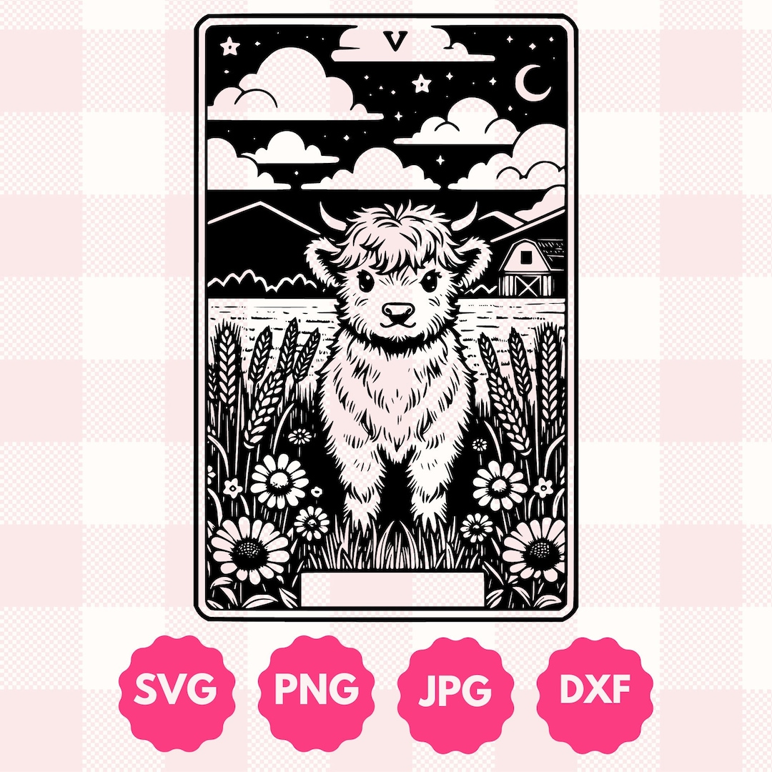 Highland Cow Tarot Card Graphic | Gift for Animal Lovers, Cow Lovers ...