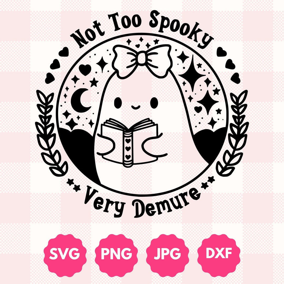 Very Demure Ghost Reading Graphic | Commercial | Gift for Bookworm ...