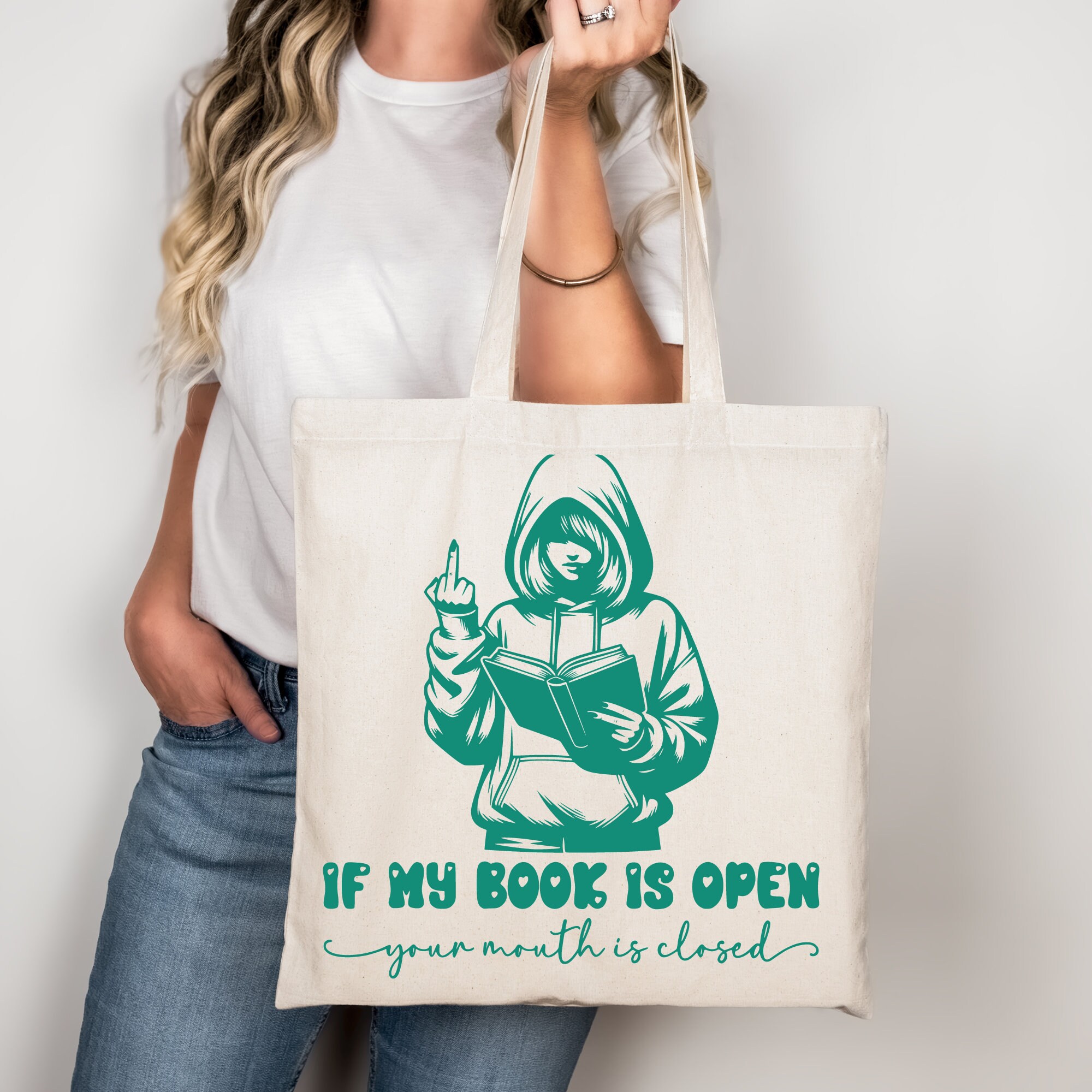 Middle Finger Reader Graphic If My Book is Open Your Mouth is Closed ...