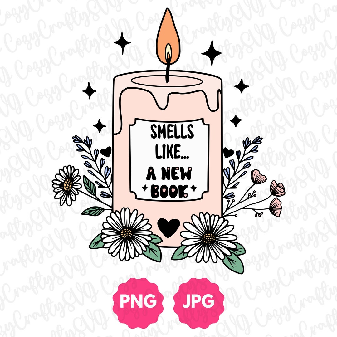 Smells Like A New Book Clipart Gift for Bookworms, Readers Gift ...