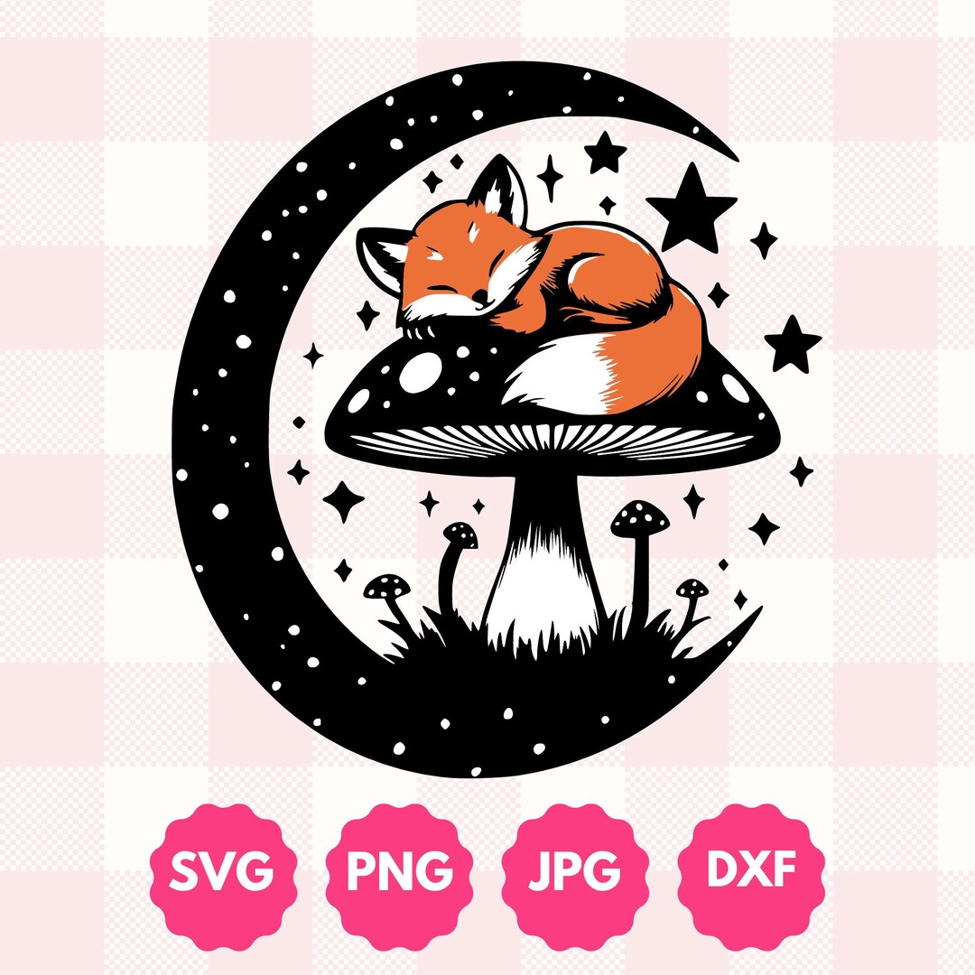 Cottagecore Fox Mushroom Graphic | Commercial License | Cute Gift for ...