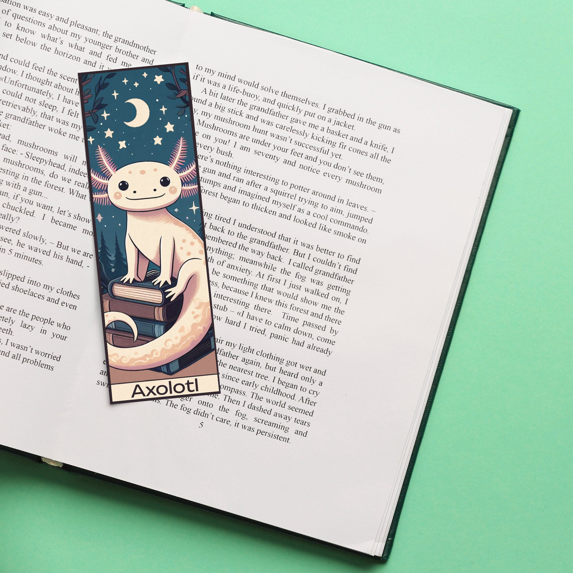 Kawaii Axolotl Tarot Printable Bookmark Celestial Mystical Tarot Card ...
