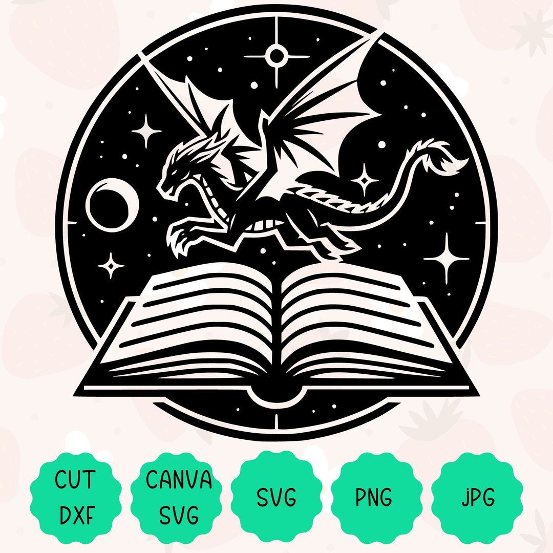 Dragon Book Graphic | Gift for Bookworms, Fantasy Readers Gift ...