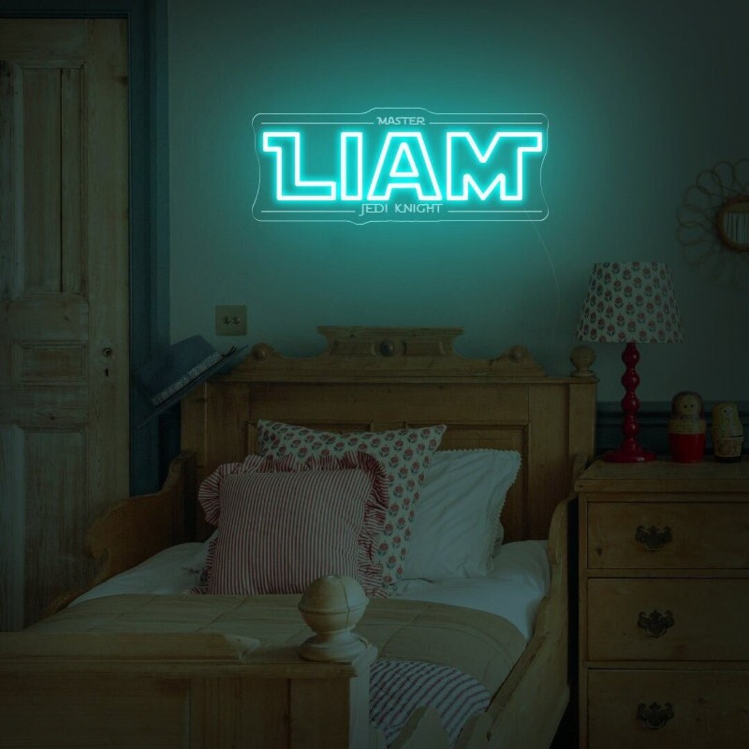 Custom Name Jedi Master Neon Sign, Custom Kid's Name Neon Sign, Movie ...