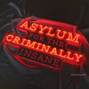 Asylum for the Criminally Insane LED Neon Sign: Spooky Gothic Decor - Etsy
