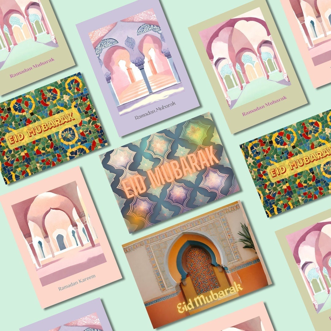 Set of 6 Ramadan and Eid Cards Ramadan Greeting Cards Eid Greeting ...