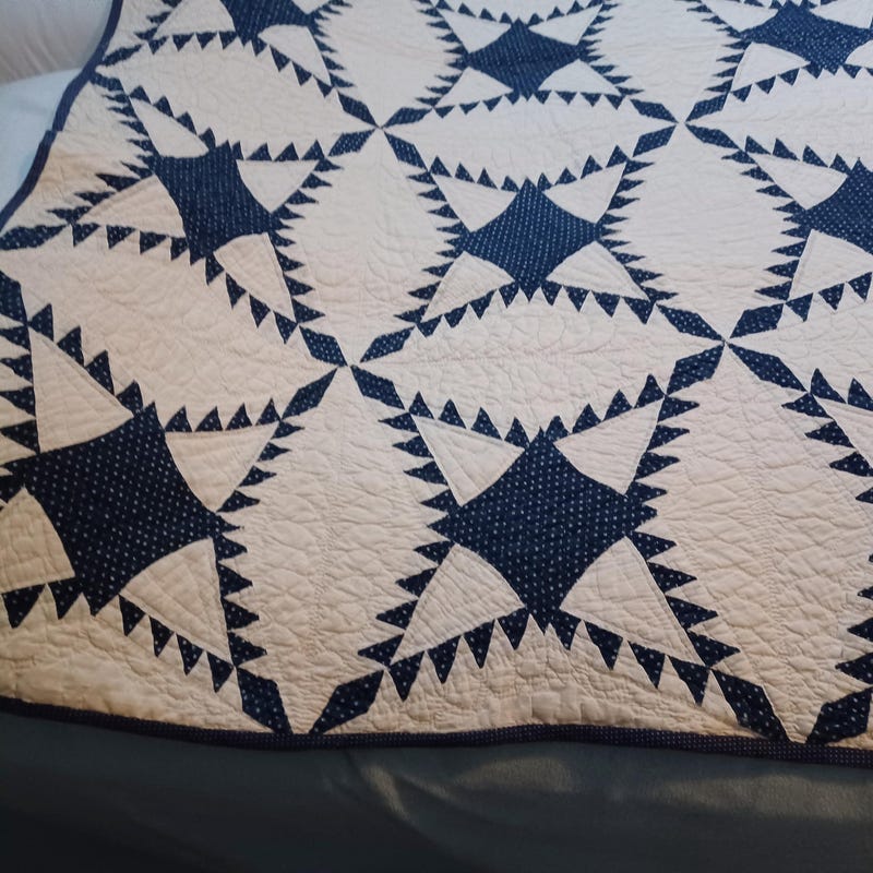 Blue Star Quilt - Etsy