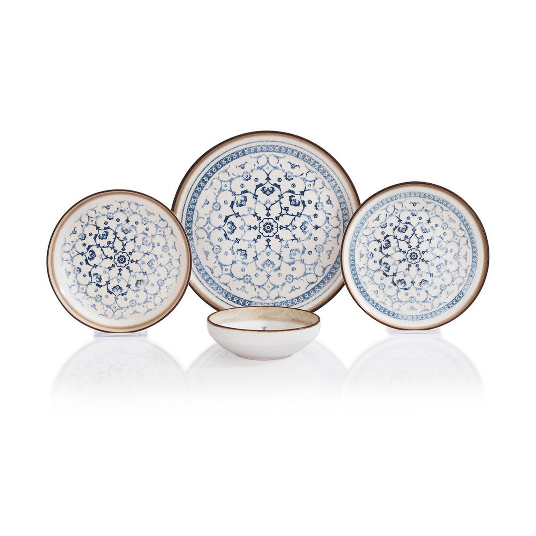 Handmade Blue White Porcelain Dinnerware Set - Etsy