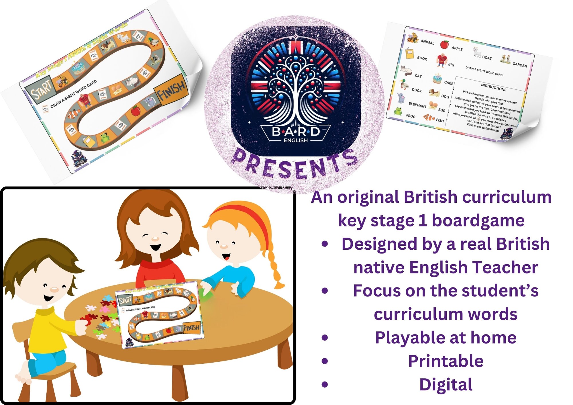 Learn English Boardgame + Free Surprise! - British Keystage 1 ...