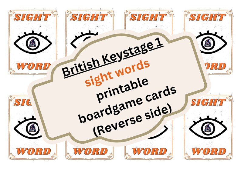 Printable Sight Word Flashcards Engaging English Vocabulary Game for ...