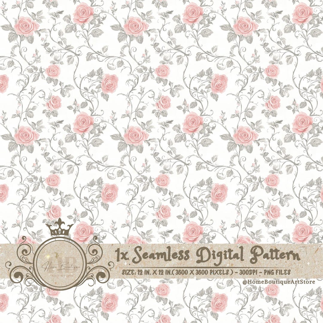 Pink Roses Surface Pattern Seamless Flower Surface Pattern Roses Watercolor Digital Paper ...