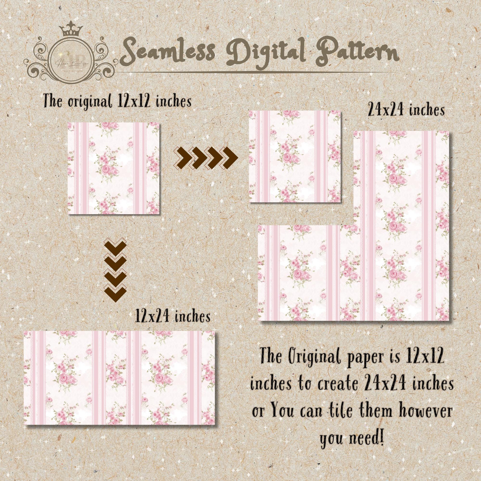 Peach Toile Coquette Seamless Patterns Bows Digital Paper Wallpaper ...