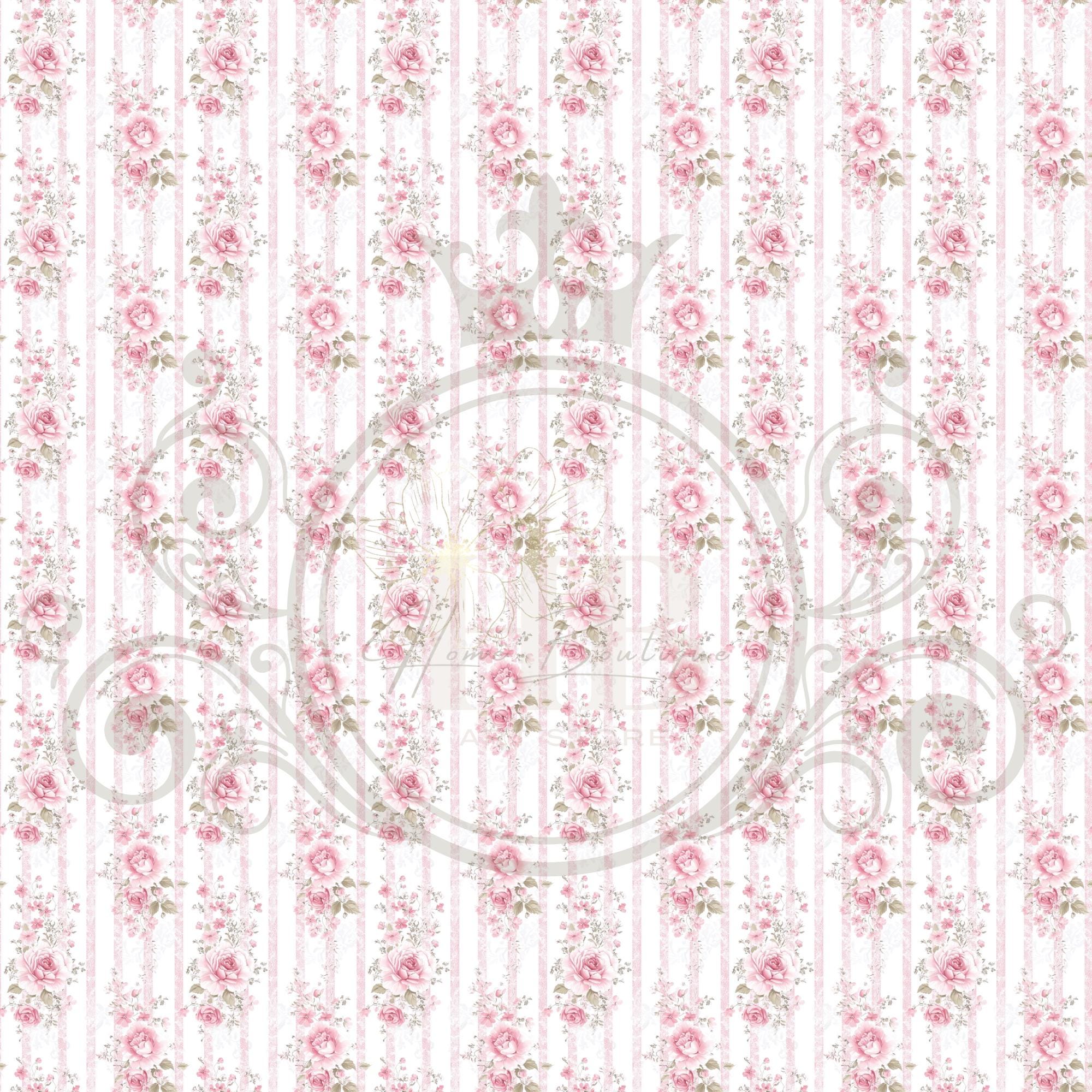 Pink Floral Stripe Seamless Pattern Baby Pink Digital Paper Wallpaper ...