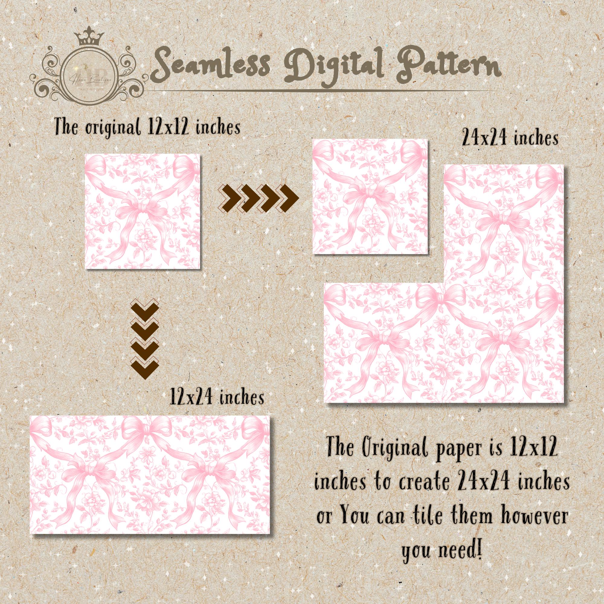 Vintage Floral Stripe Seamless Pattern Baby Pink Digital Paper ...