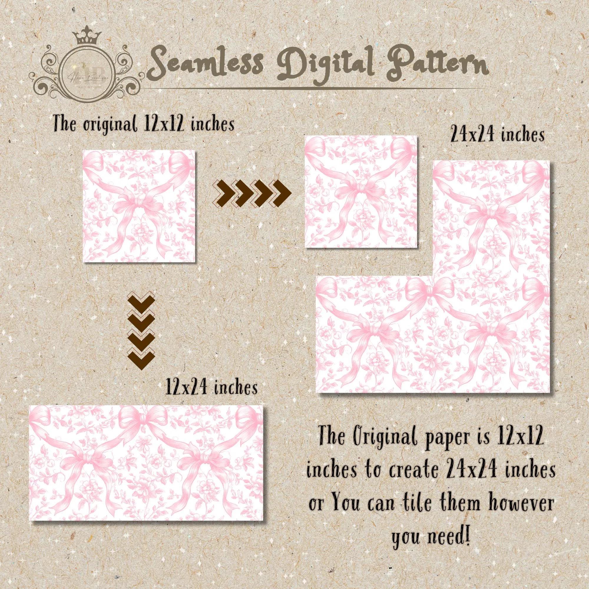 Pink Floral Stripe Seamless Pattern Baby Pink Digital Paper Wallpaper ...