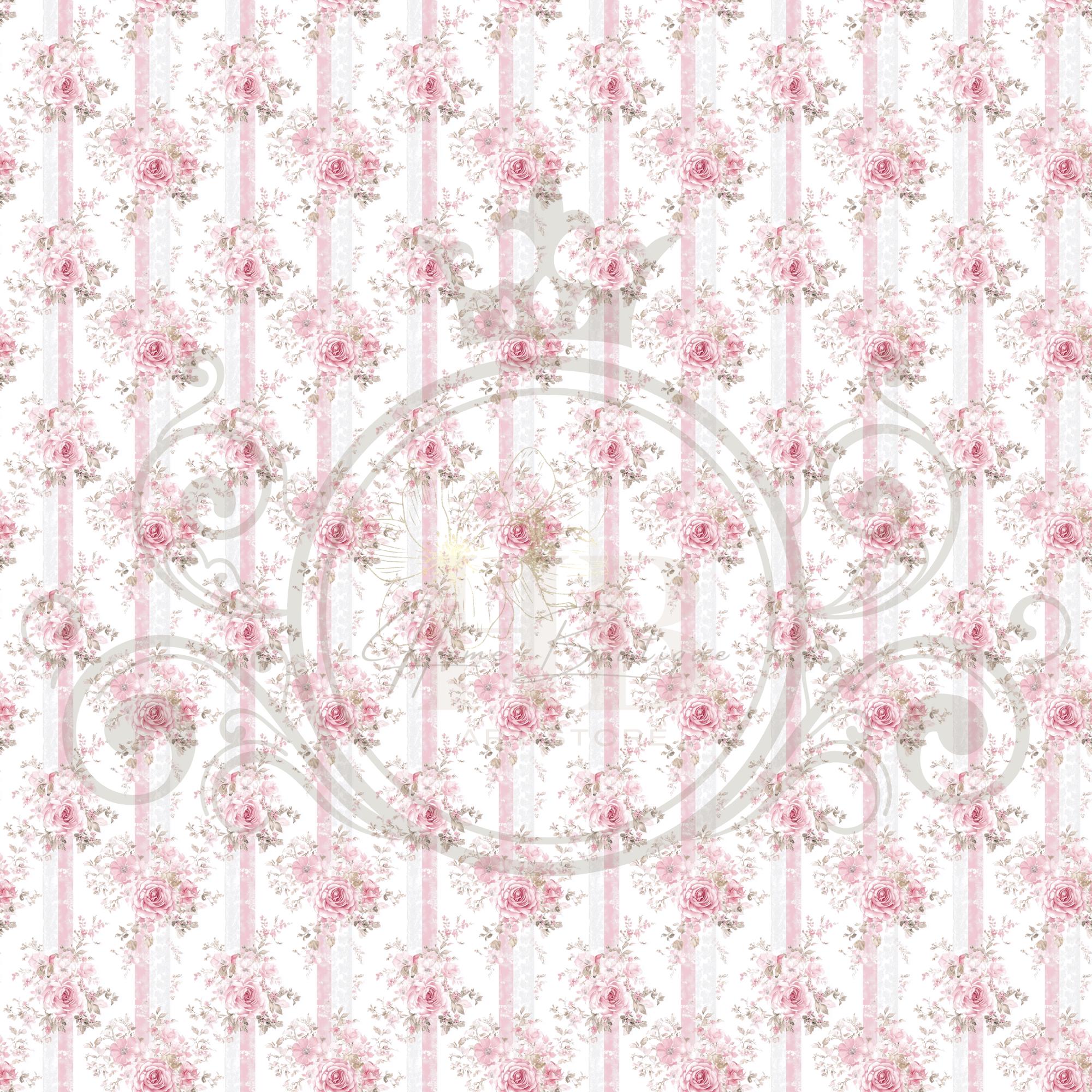 Pink Floral Stripe Seamless Pattern Baby Pink Digital Paper Wallpaper ...