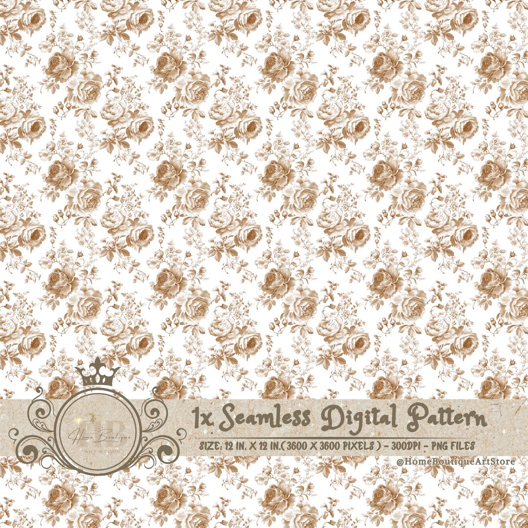 Gold Chinoiserie Roses Floral Seamless Patterns Chinoiserie Floral ...
