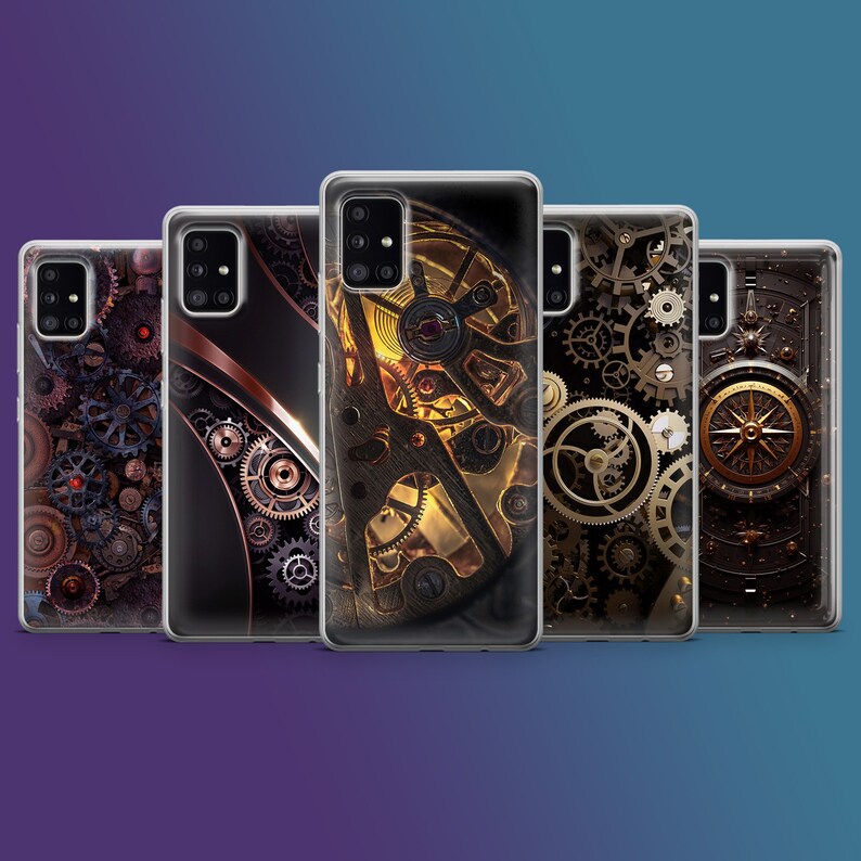 Industrial Steampunk Phone Case Metal Gear Cover for iPhone 15, 14, 13 ...