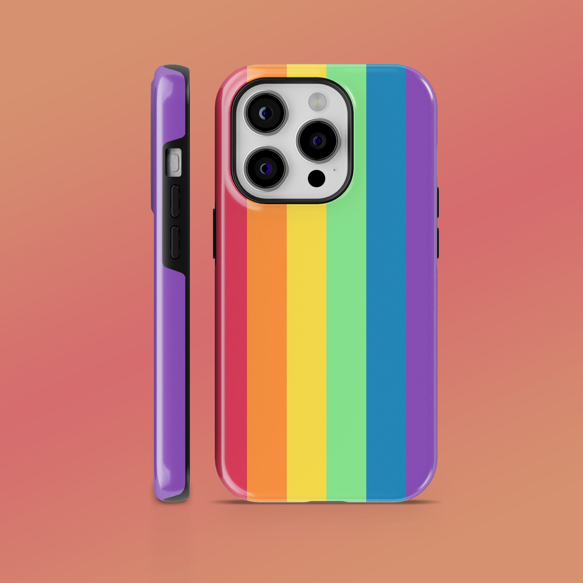 Tough Rainbow Phone Case Self-love Pride Cover for iPhone 15, 14, 13 ...